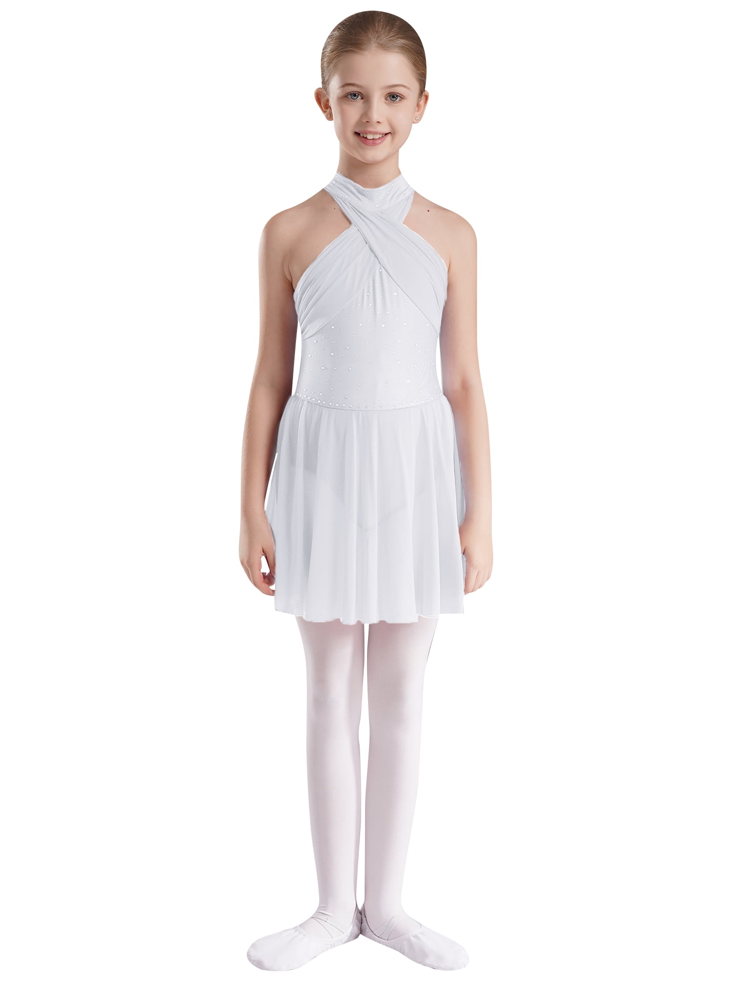 Miutii Girls Backless Ballet Lyrical Dance Dress Leotard High Low Flowy ...