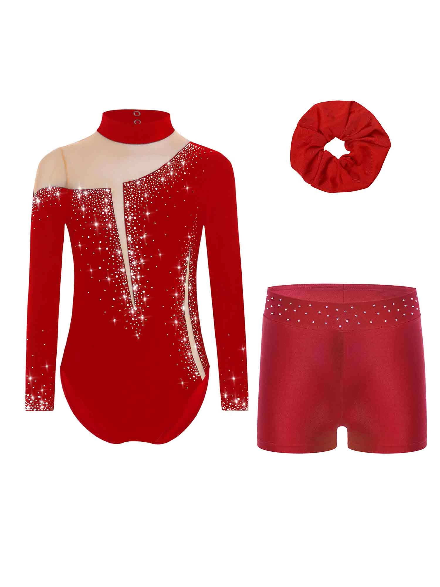 Miutii Kids Girls 3 Piece Gymnastics Leotards Dance Bodysuit Tumbling ...