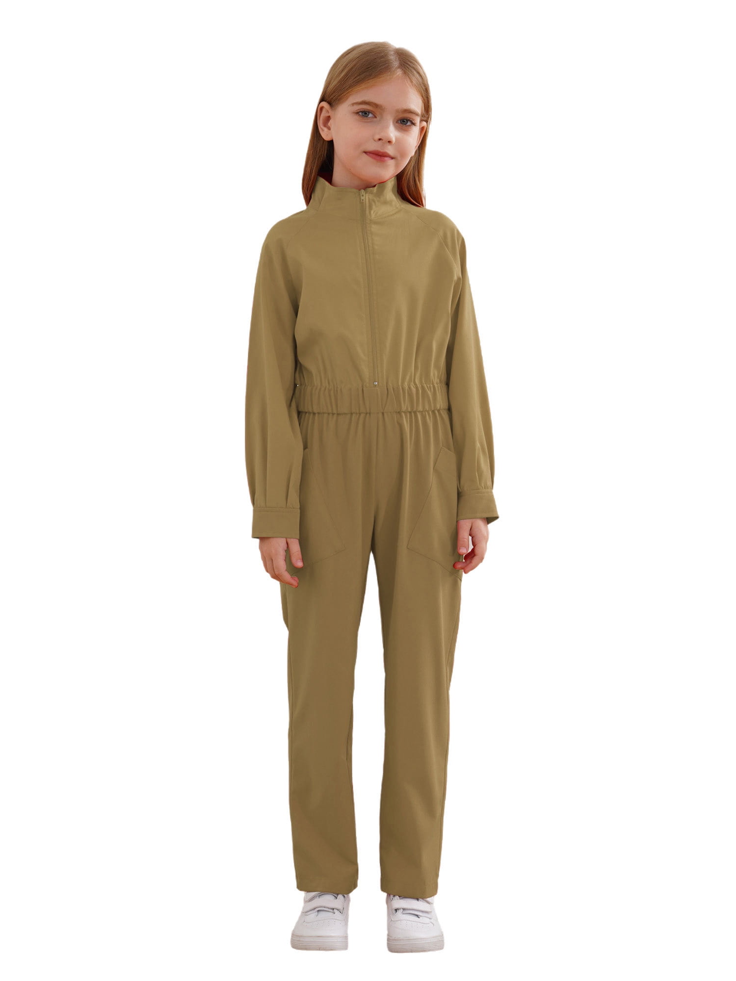 Miutii Kids Girls Mechanic Costume Boiler Suit Long Sleeve Coveralls ...