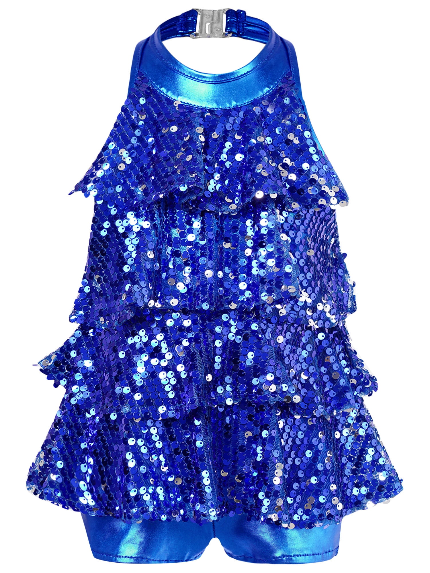 Miutii Kids Girls Sequins Modern Jazz Latin Ballet Dance Dress Leotard ...