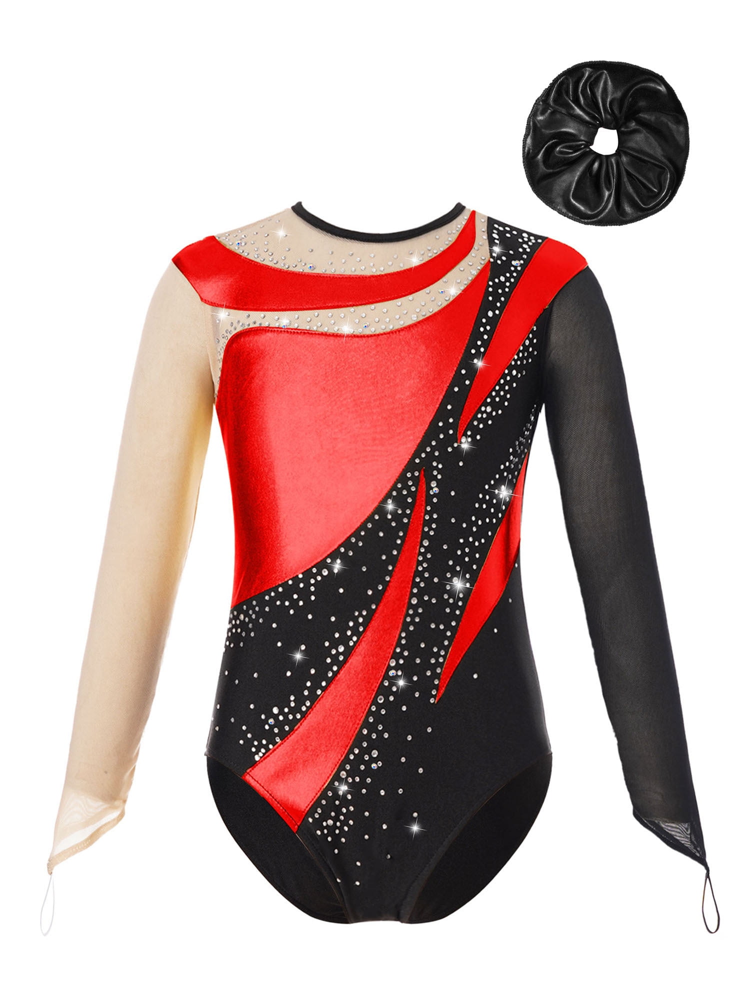 Miutii Long Sleeve Ballet Dance Gymnastics Leotards for Girls Sparkle ...