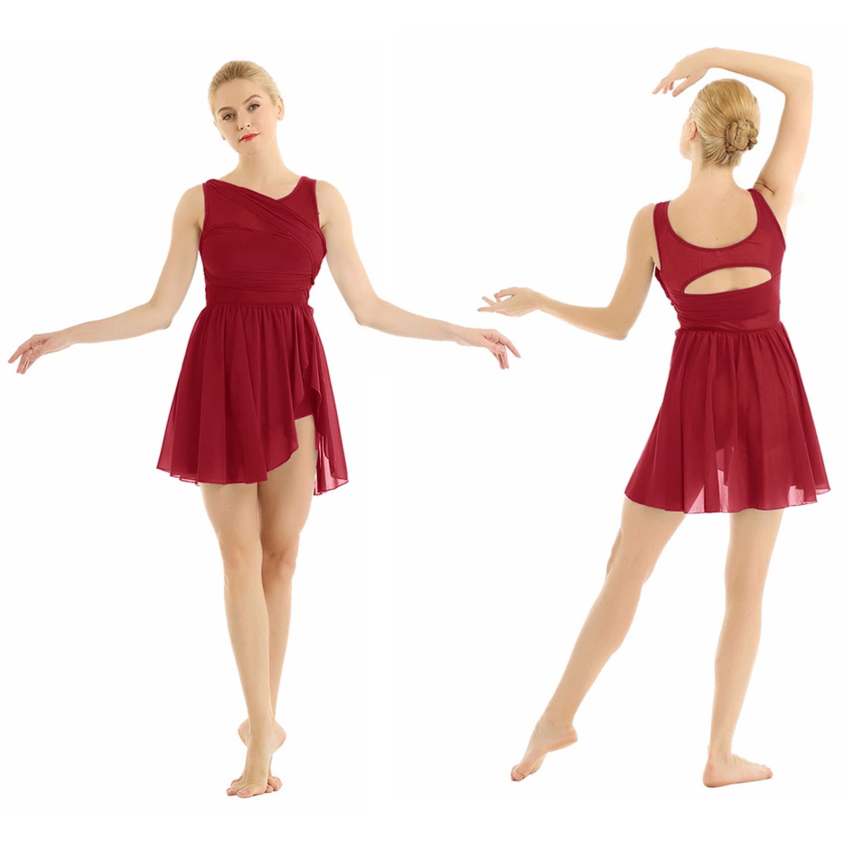 Miutii Women Contemporary Dance Costume Lyrical Dance Costume Illusion ...
