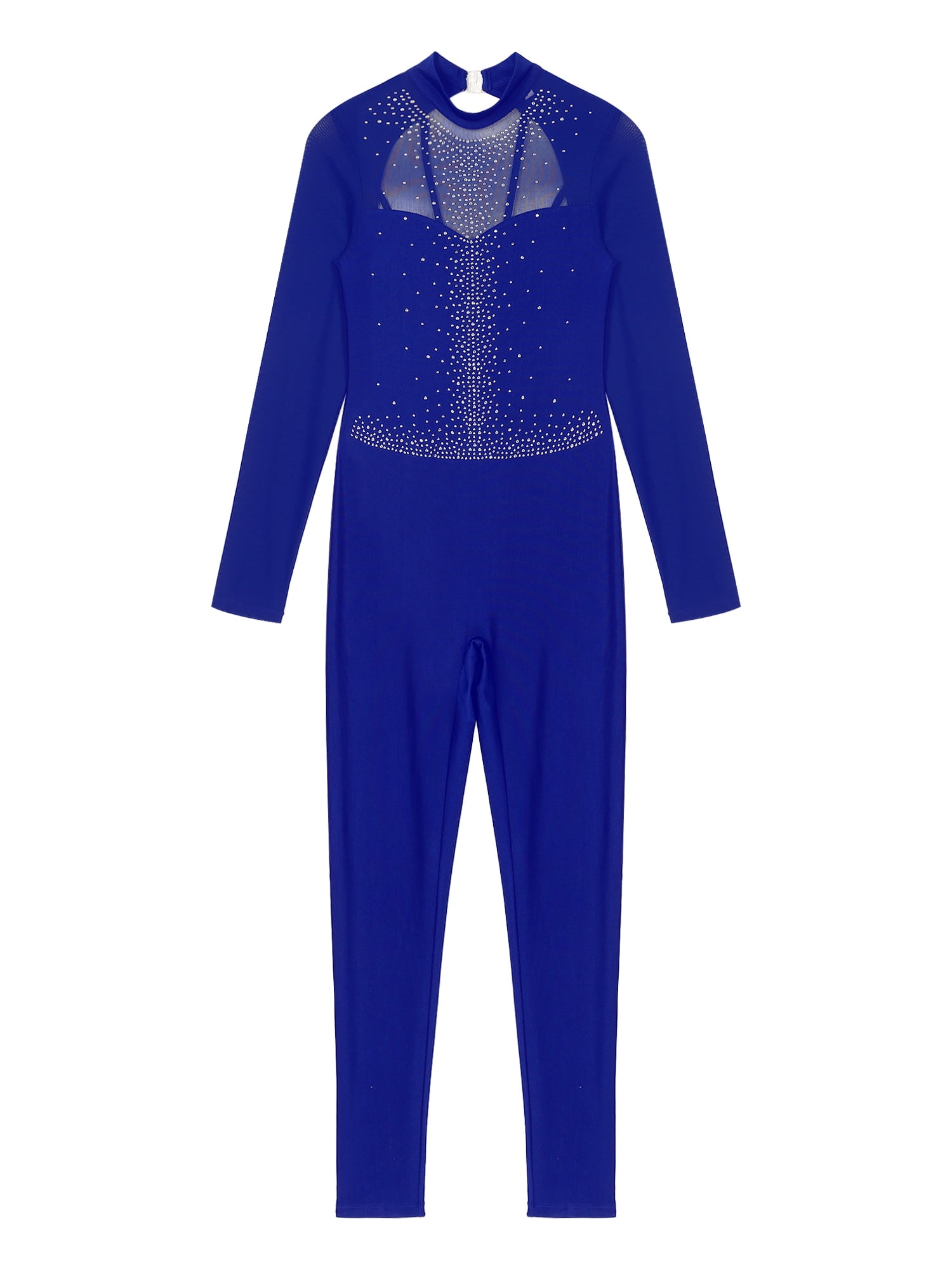Miutii Women Gymnastics Leotard Unitard Shiny Rhinestone Full Length ...