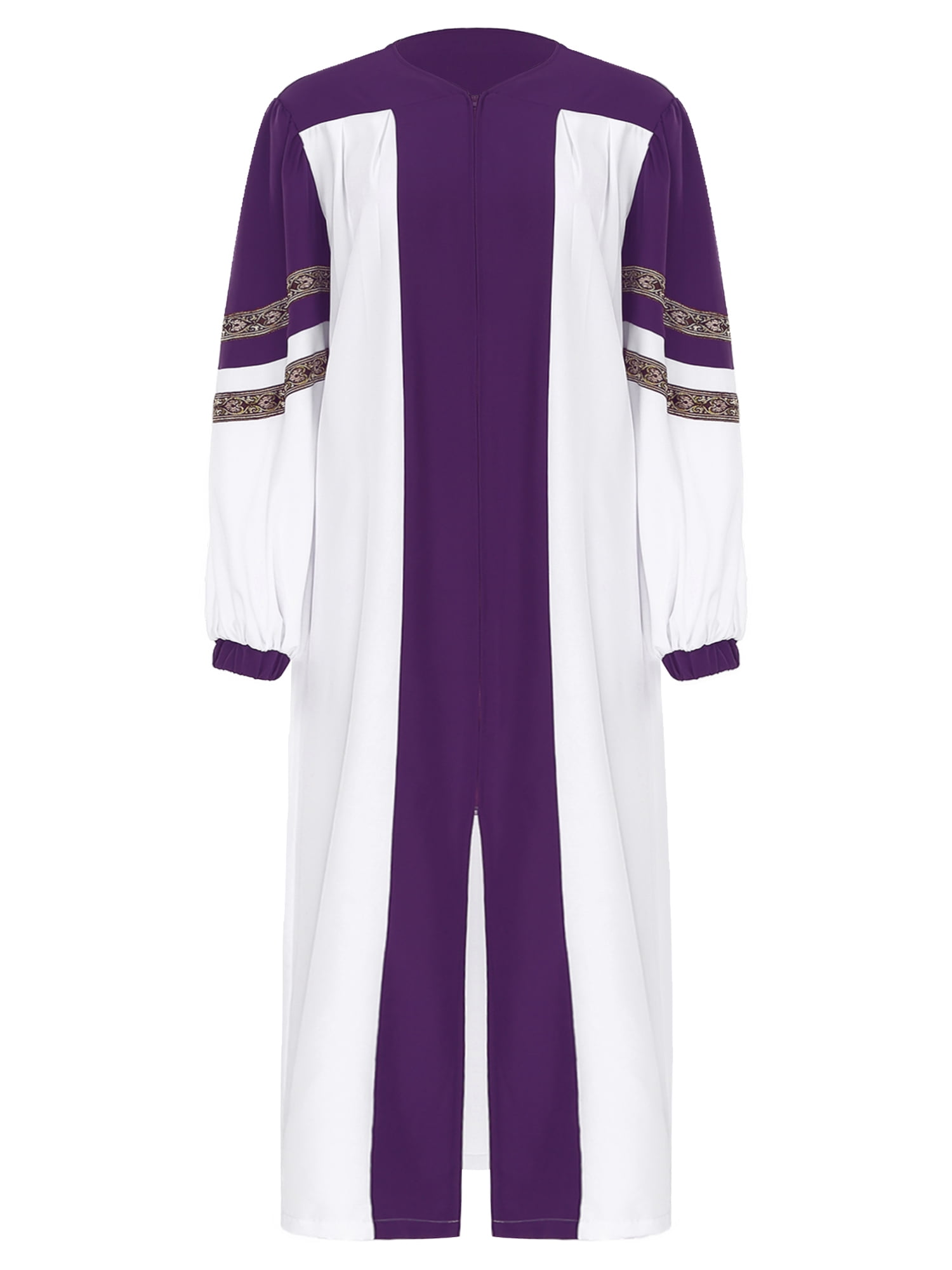 Miutii Women Long Sleeve Front Zip Clergy Robe Choir Robes Pulpit ...