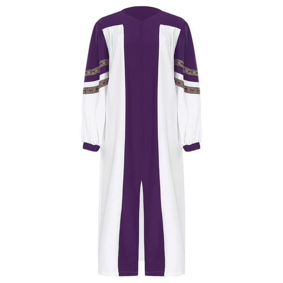 Miutii Women Long Sleeve Front Zip Clergy Robe Choir Robes Pulpit ...