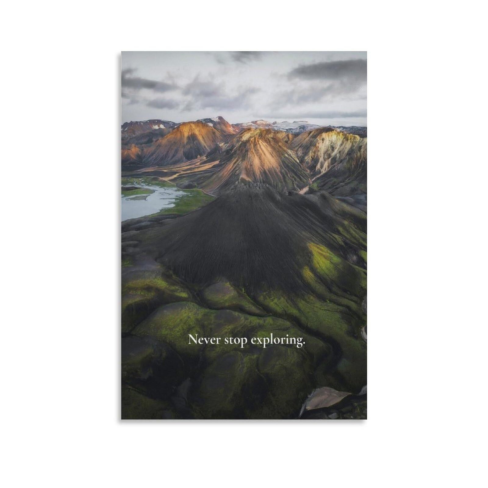 MiuxE Never Stop Exploring, Motivational Poster, Wall Art Home Decor ...