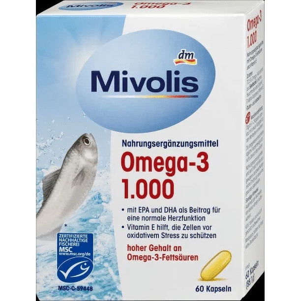 Mivolis Omega-3 1,000, 60 capsules, 85 g - Walmart Business Supplies
