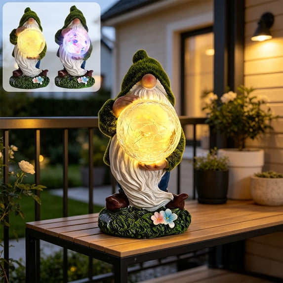 Miwamany Outdoor Solar Lamp, Resin Piece Dwarf Statue, Garden Lamp ...