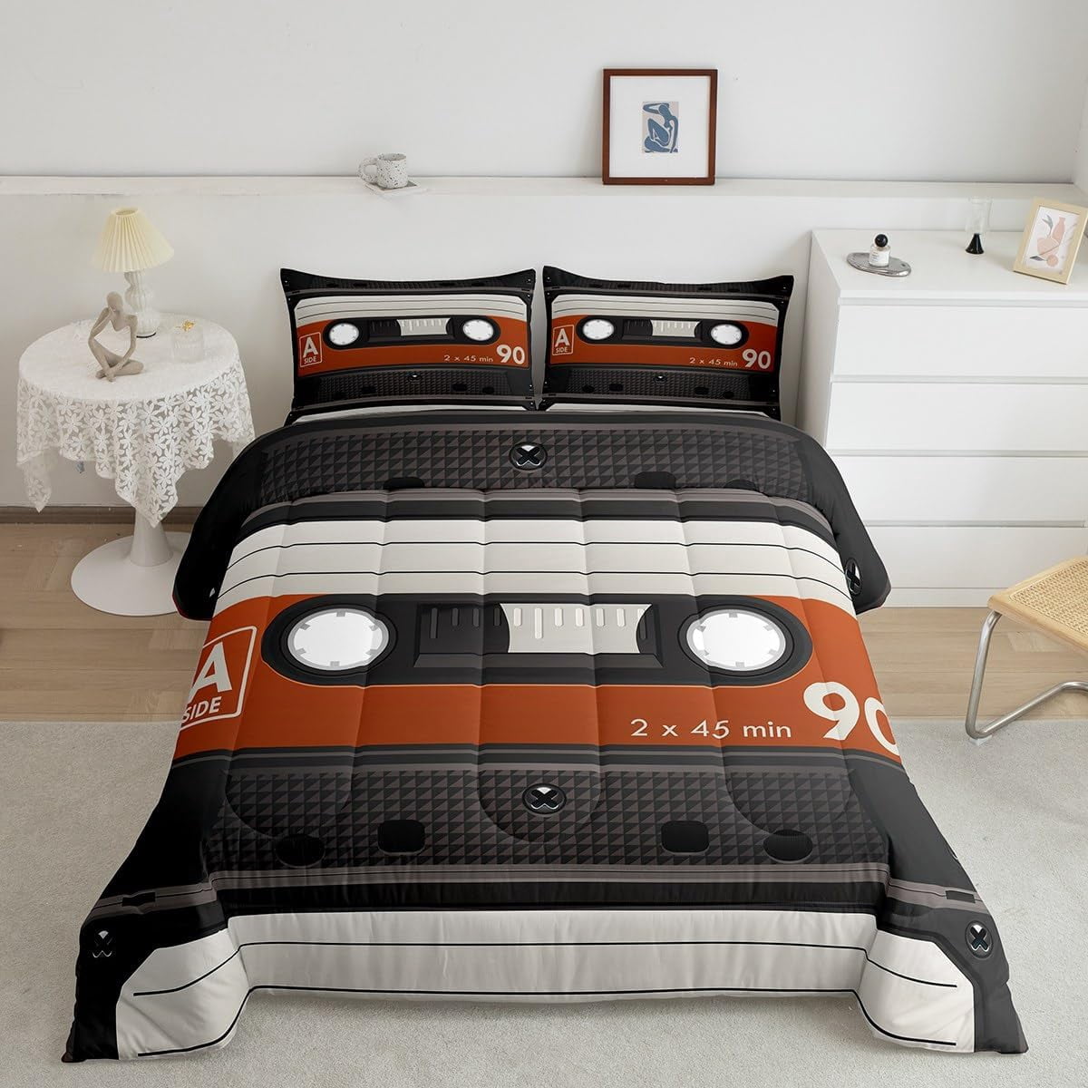 Mix 80s Music Comforter Set Full Classical Musical Bedding Set Grey ...