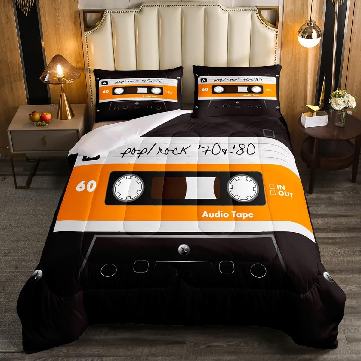 Mix 80s Music Comforter Set Full Classical Musical Bedding Set Grey ...