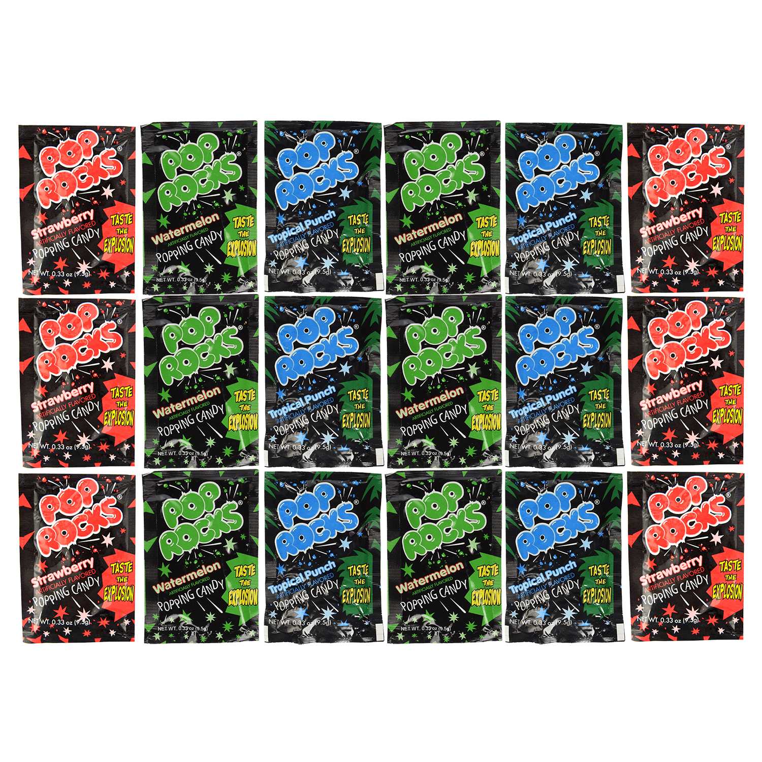 Mix Candy Pack (3 Flavor), Bulk Candy Bag, Total 18 Count Pop Rocks of ...