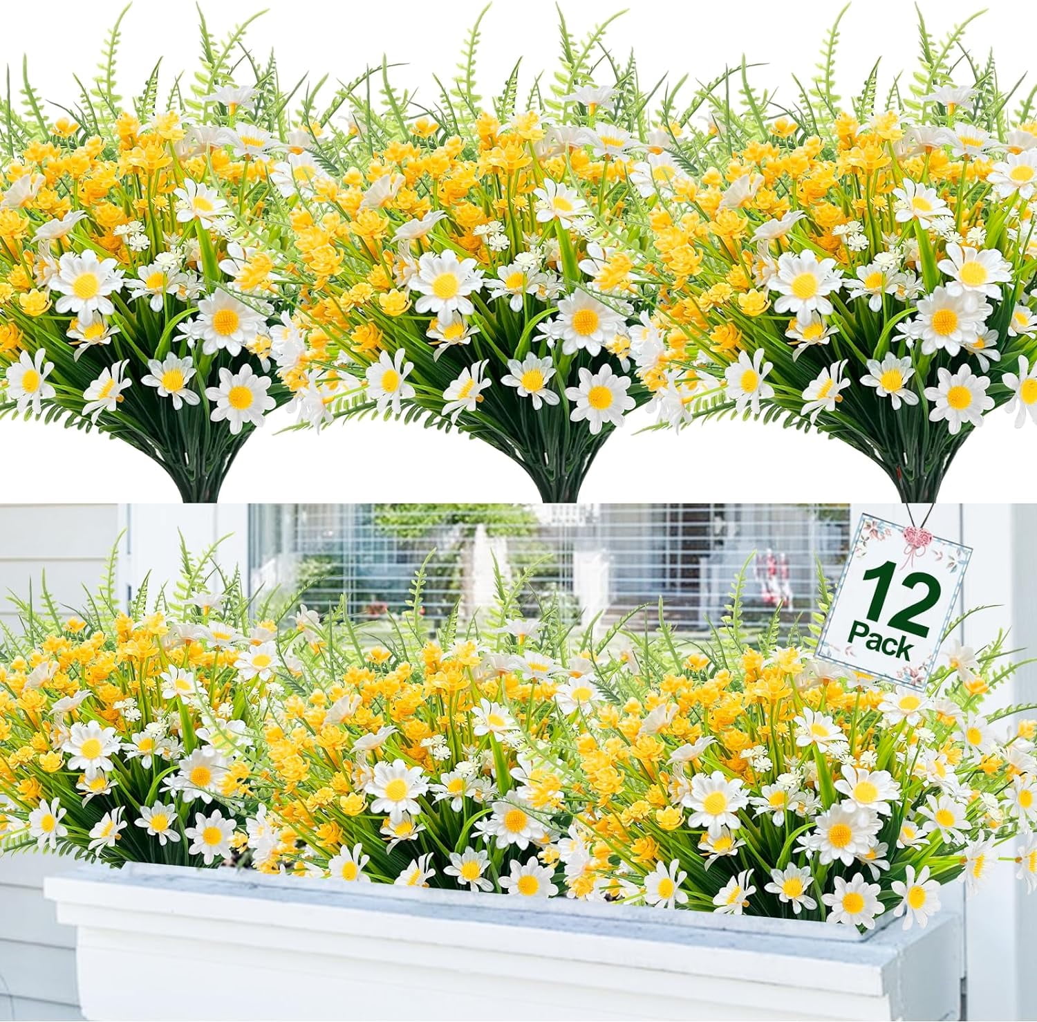 Mix Color Artificial Flowers for Outdoors, UV Resistant Fake Flowers ...