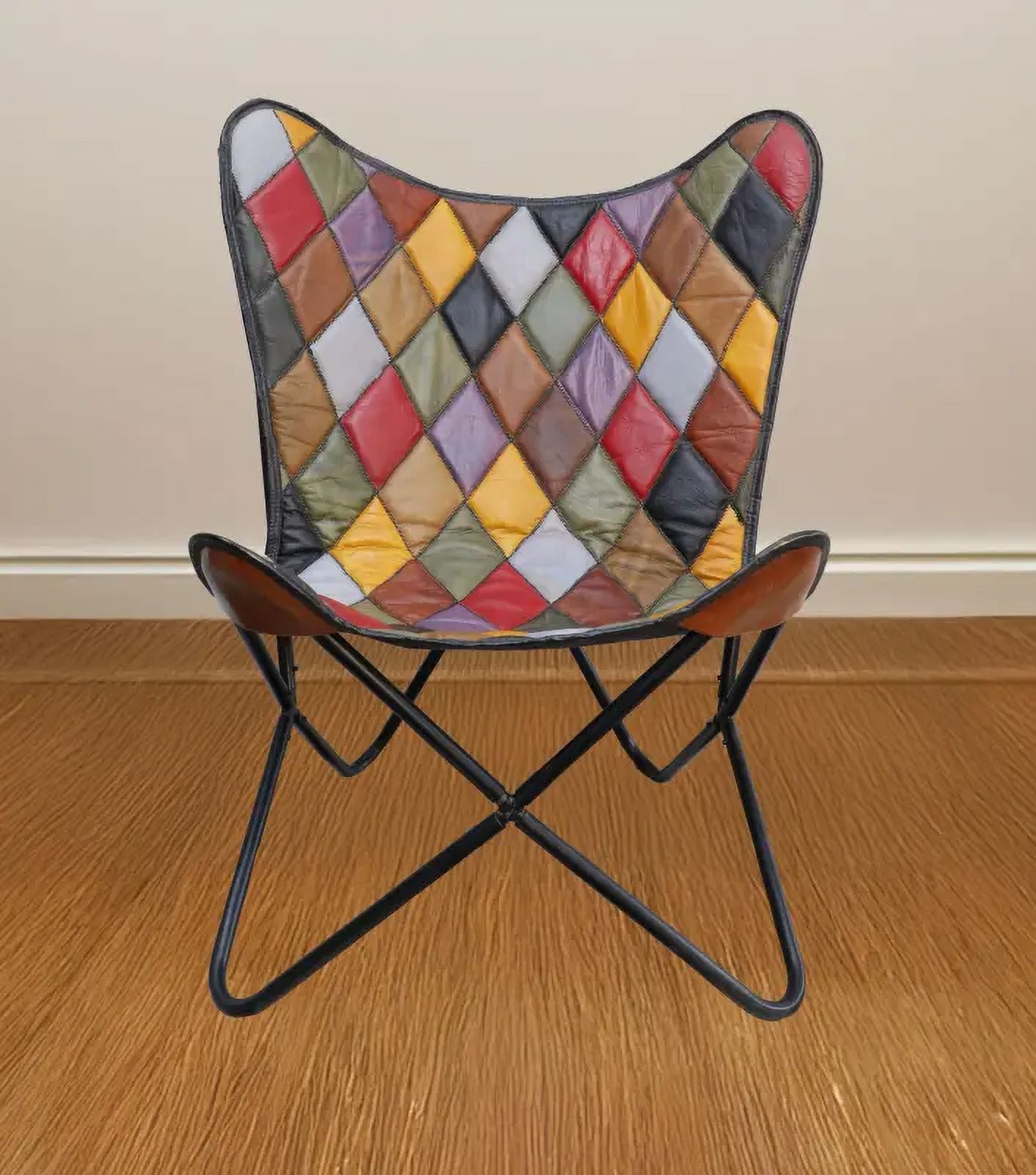 Mix Color Leather Chair Seat With Iron Stand - Walmart.com