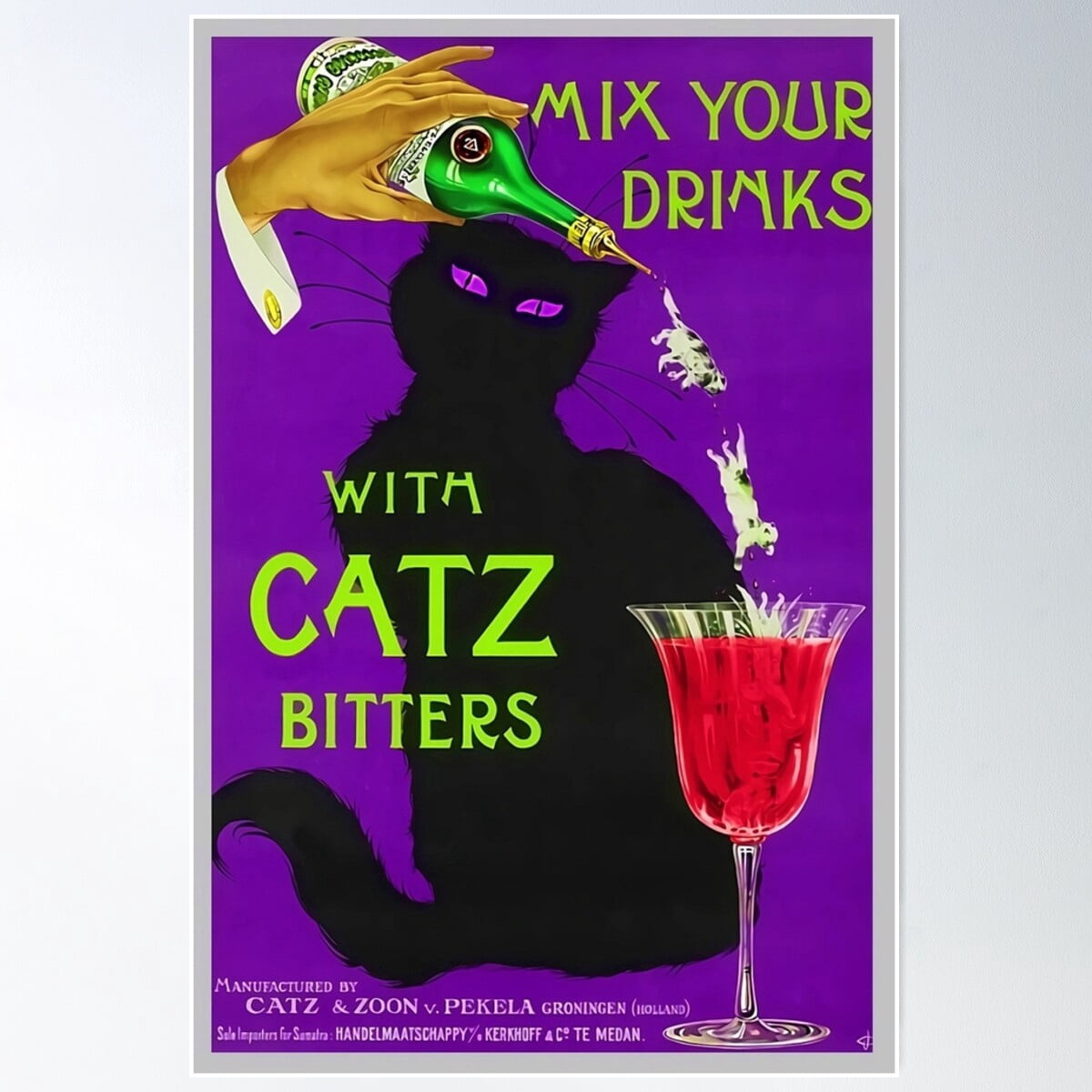 Mix Your Drinks With Catz (Cats) Bitters Vermouth Vintage Advertising ...