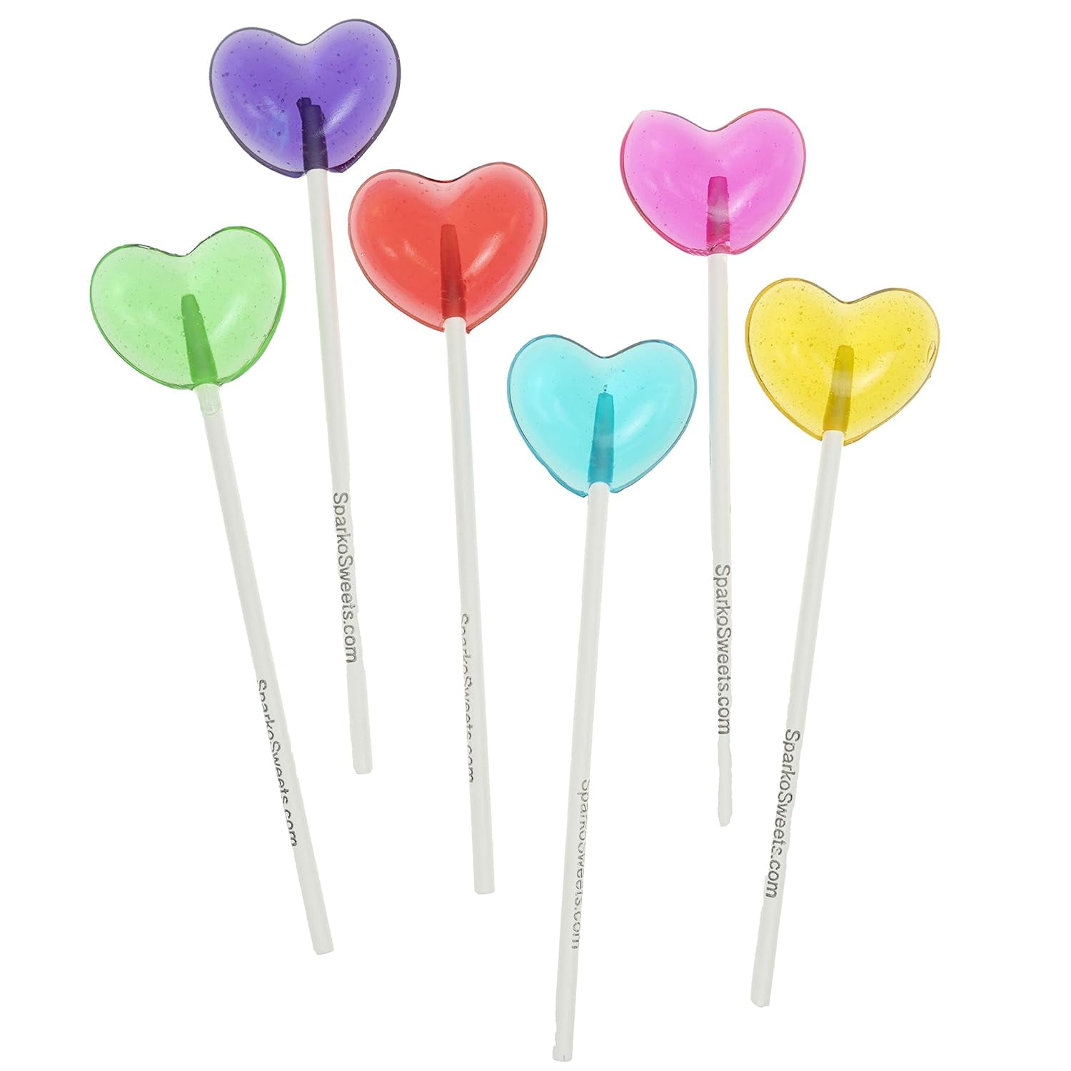 Mix Heart Bulk, 1 Inch Lollipop, Cherry/Watermelon/Blue Raspberry/Green ...