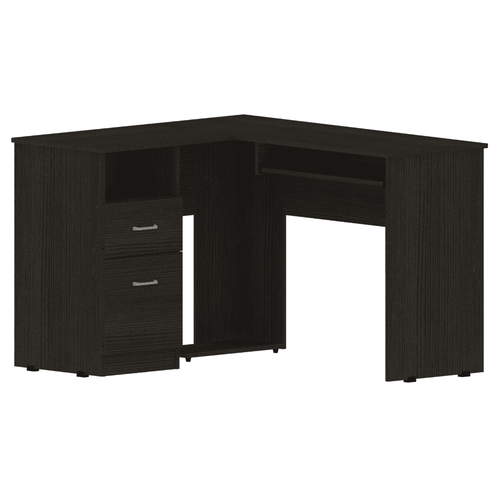 Mix L-Shaped Desk, Keyboard Tray, Two Drawers, Single Open Shelf ...