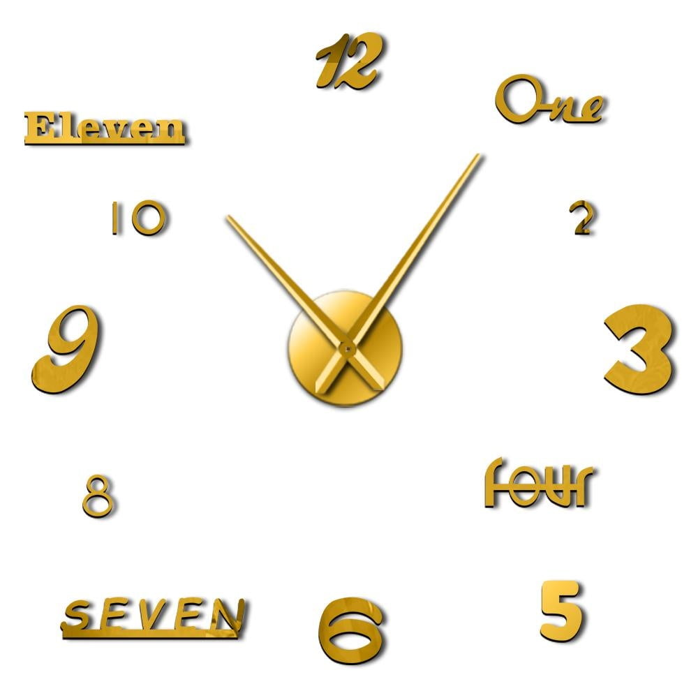 Mix Numbers Frameless Wall Clock Stickers, DIY Modern Decorative Clocks ...