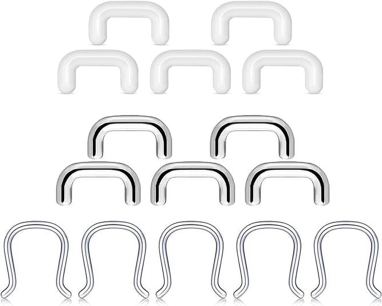 Mix Set Clear Piercing Retainers Septum Retainer Nose Studs Flexible ...