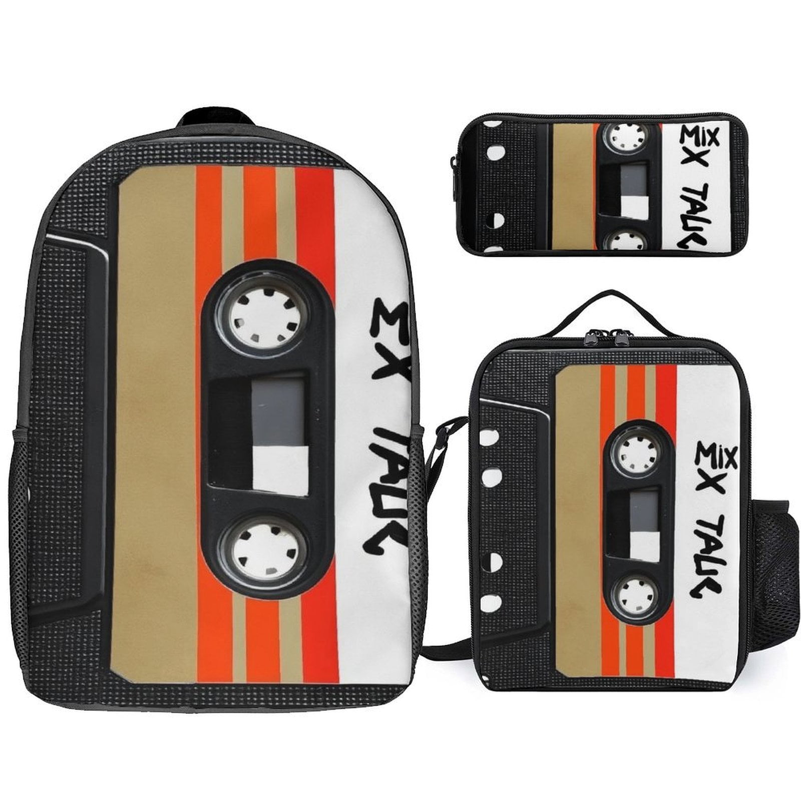 Mix Tape Cassette Art-2 3D Printed 3pcs/Set Bags Laptop Daypack ...