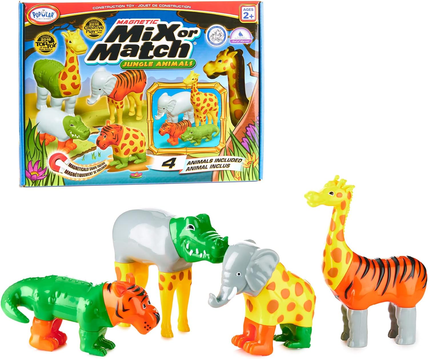 Mix or Match Magnetic Jungle Animals 16 Piece Set, Mix and Match Magnet ...
