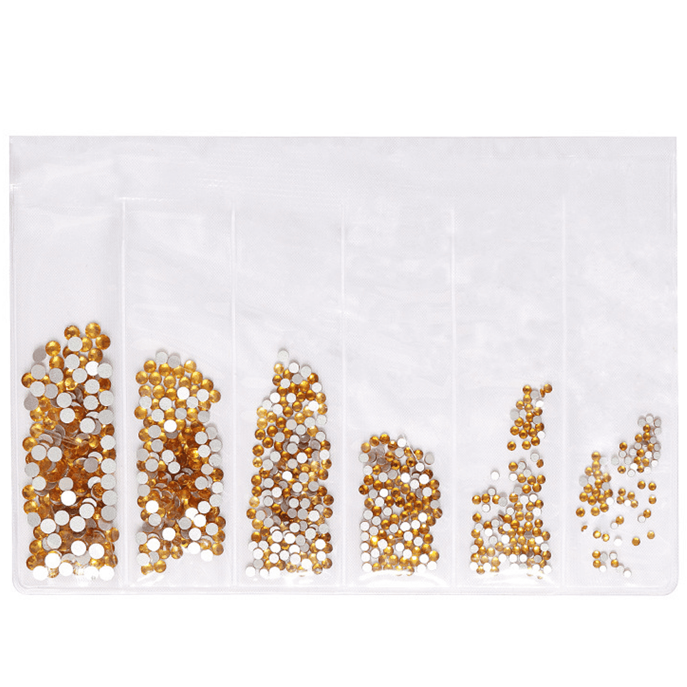 Mix size Rhinestones Round Crystal Glass Flat Back Rhinestones for Nail ...