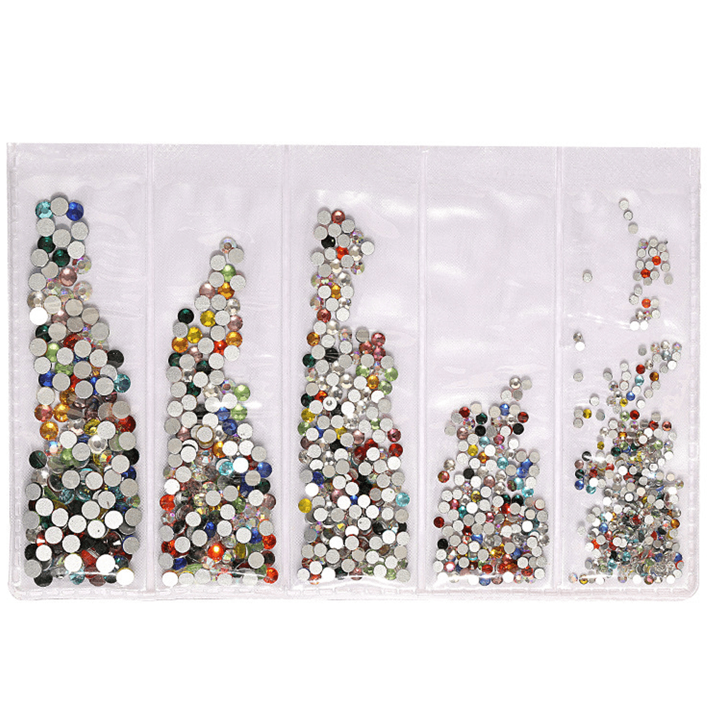 Mix size Rhinestones Round Crystal Glass Flat Back Rhinestones for Nail ...