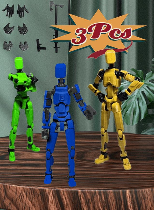 MixMart 1Pc Titan 13 Action Figure, T13 Action Figure Robot, Stikbot ...