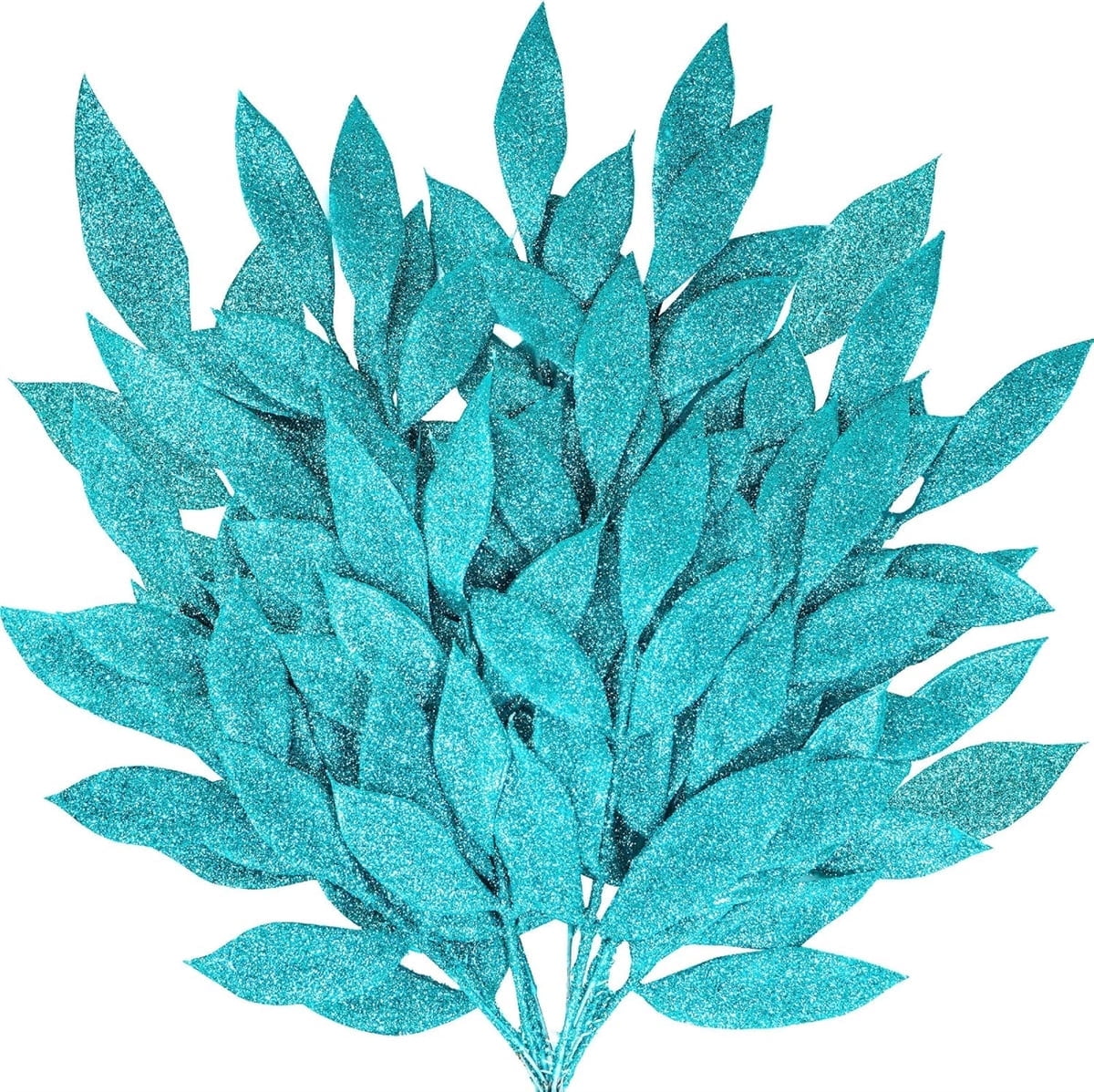 MixMart 20 Pcs Gold Fake Plants Sparkling Leaves,Artificial Glitter ...