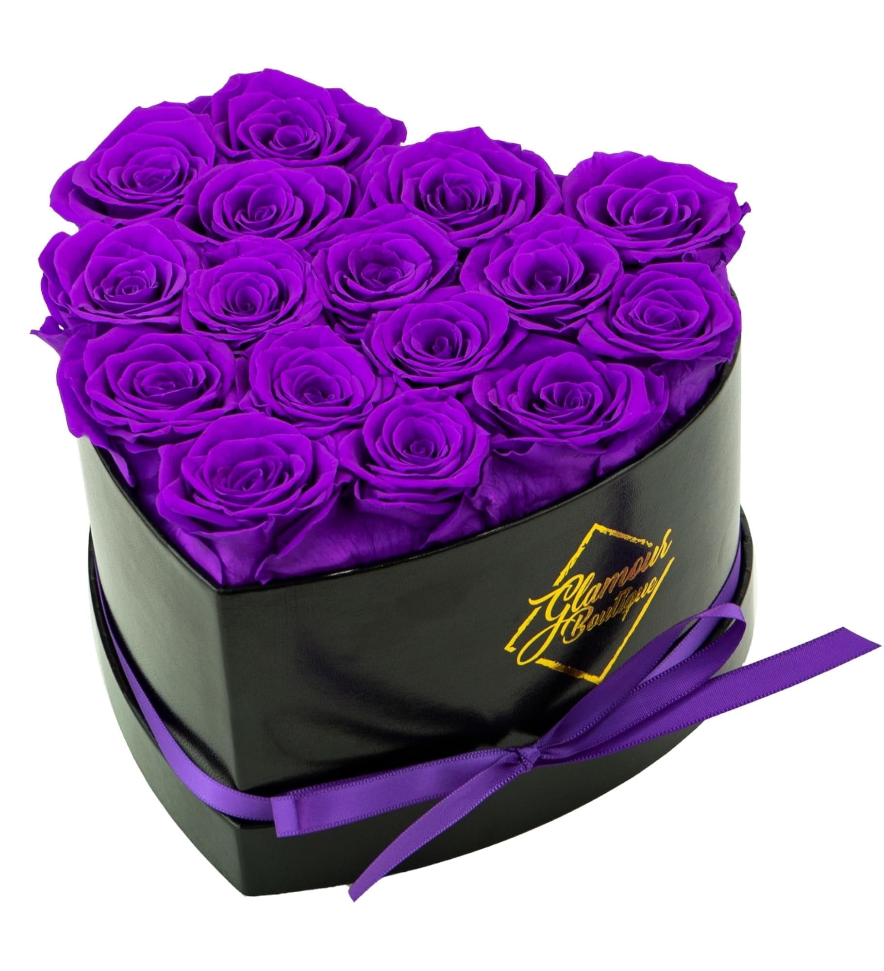 MixMart 7-Piece Forever Flowers Heart Shape Box - Preserved Roses ...