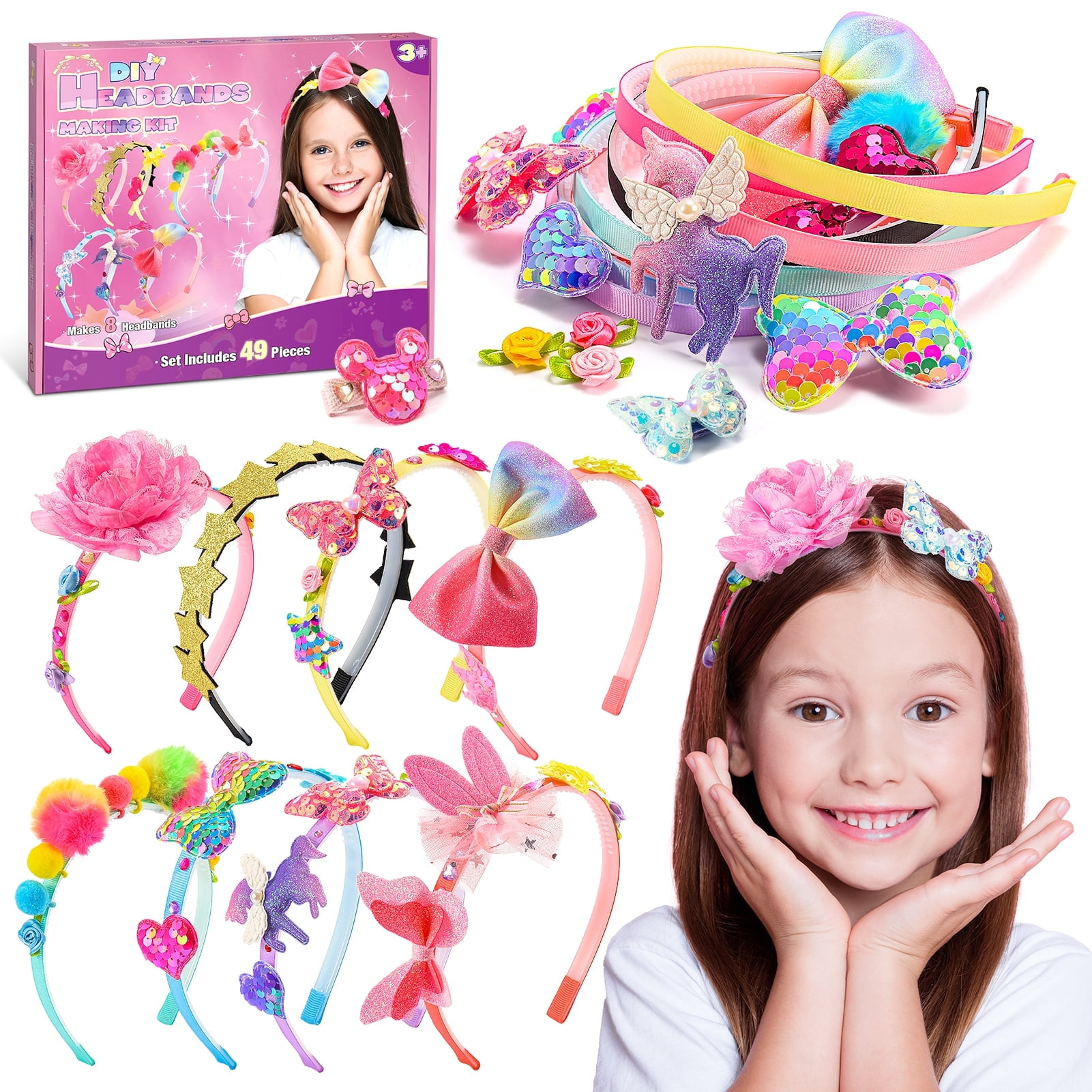MixMart DIY Headbands Making Kit for Girls, Hair Accessories Set for ...