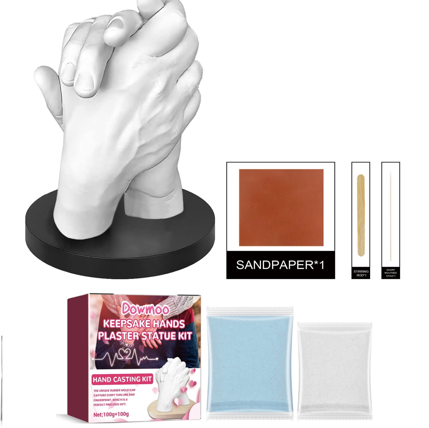 MixMart Hand Casting Kit Couples,DIY 3D Plaster Cast Hands - Hand Holding Craft for Couples ...