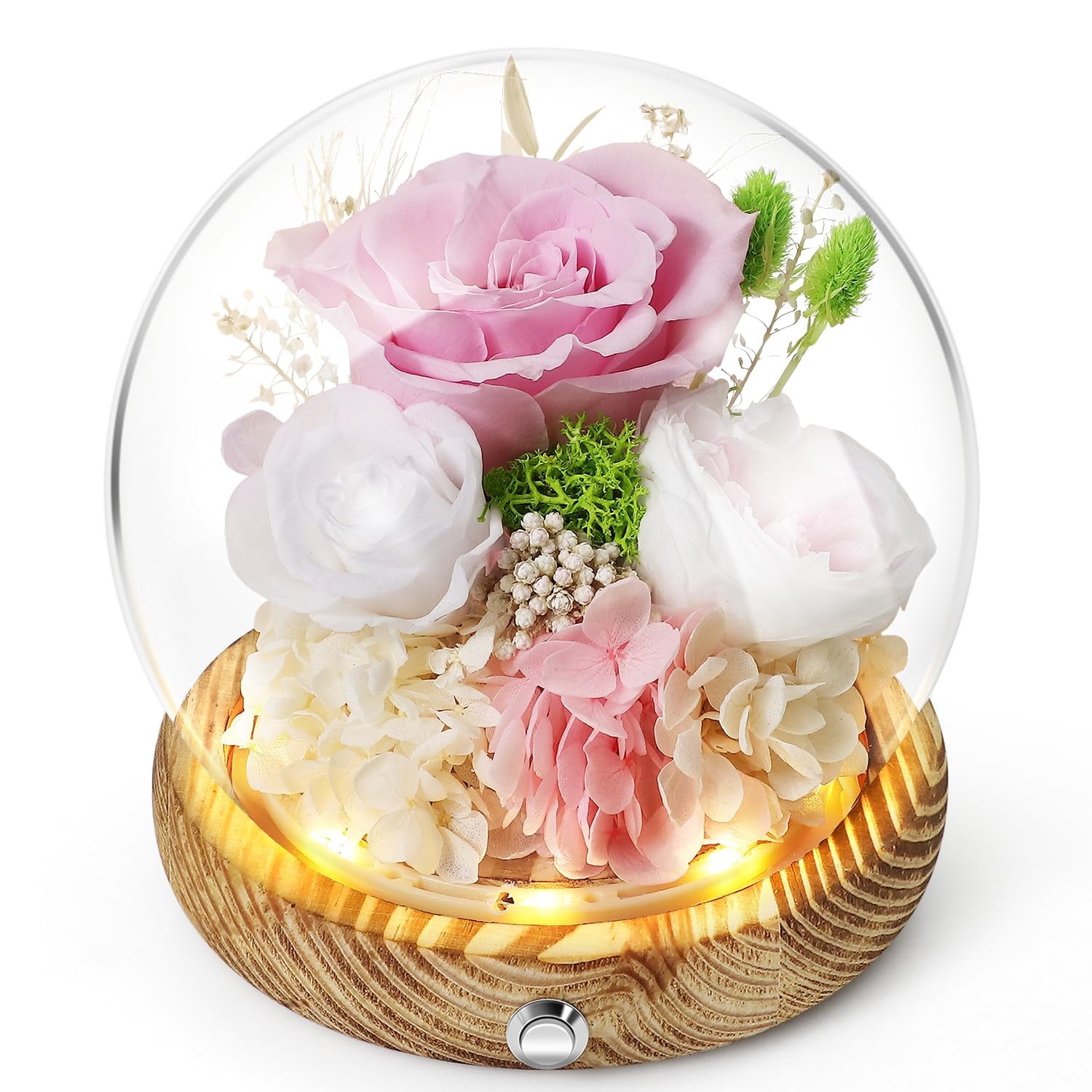 MixMart Preserved Roses,Long-Lasting Real Flowers,Glass Dome Flower ...