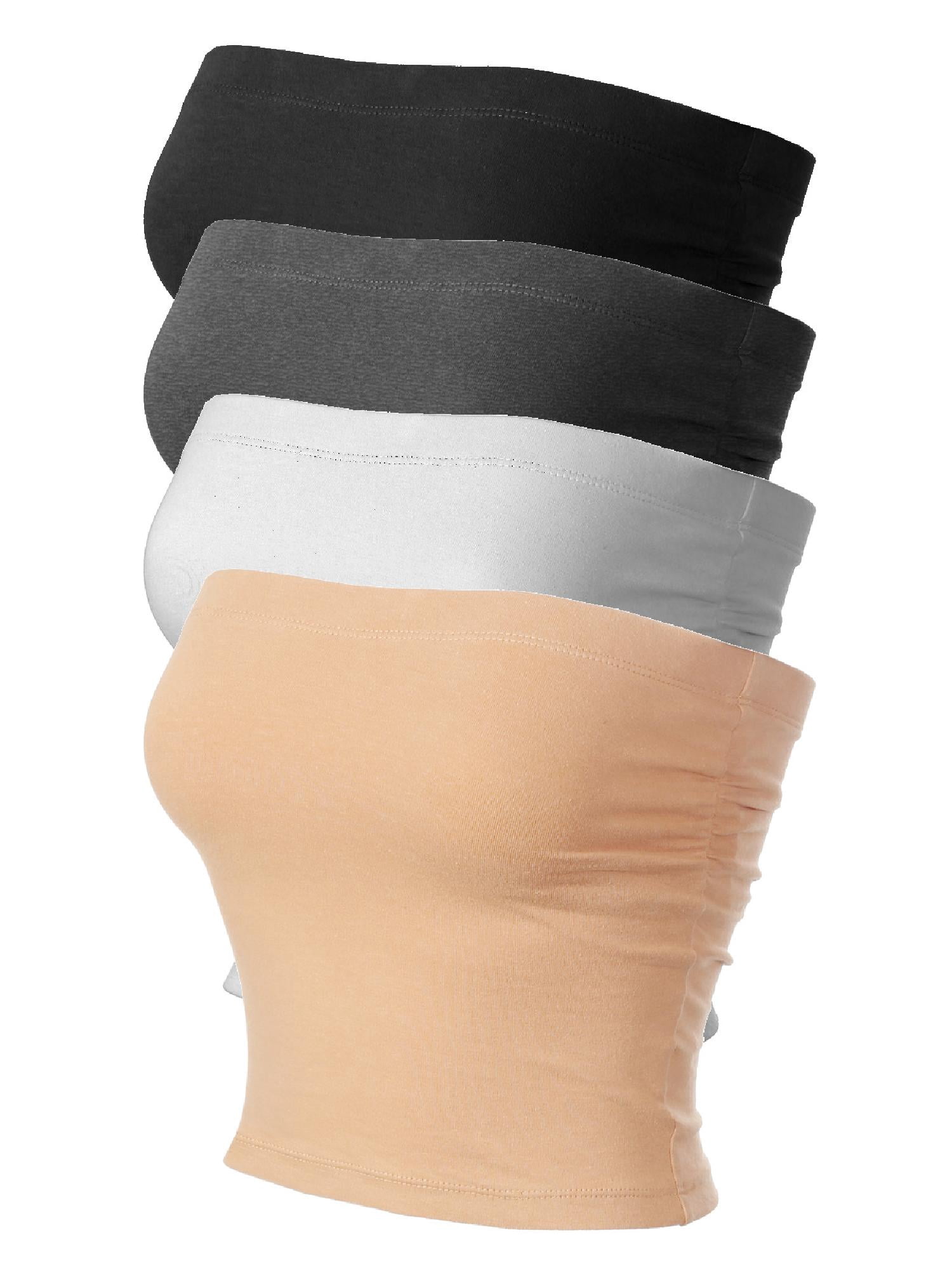 MixMatchy Women's 4-Pack Solid Casual Summer Side Shirring Scrunched ...