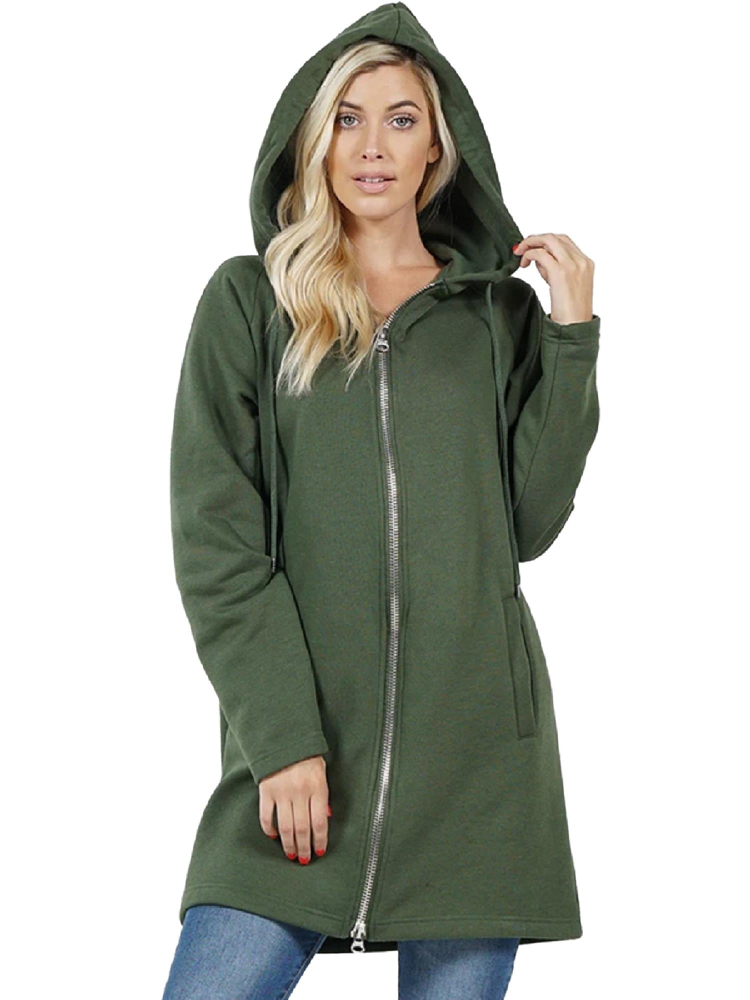 MixMatchy Women's Casual Oversized Loose Fit Long Sleeve Zip Up ...