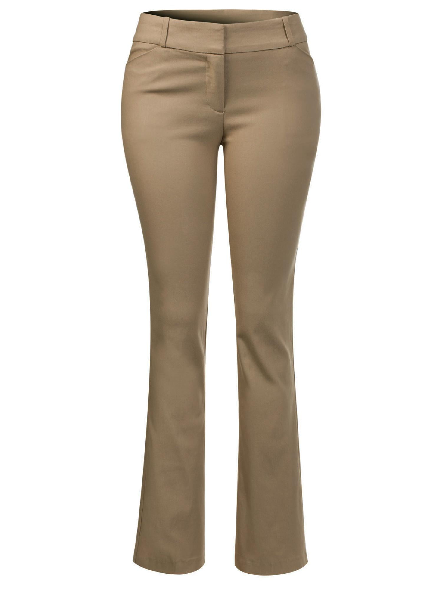 MixMatchy Women's High Waist Stretchy Bootcut Trouser Pants for Work ...