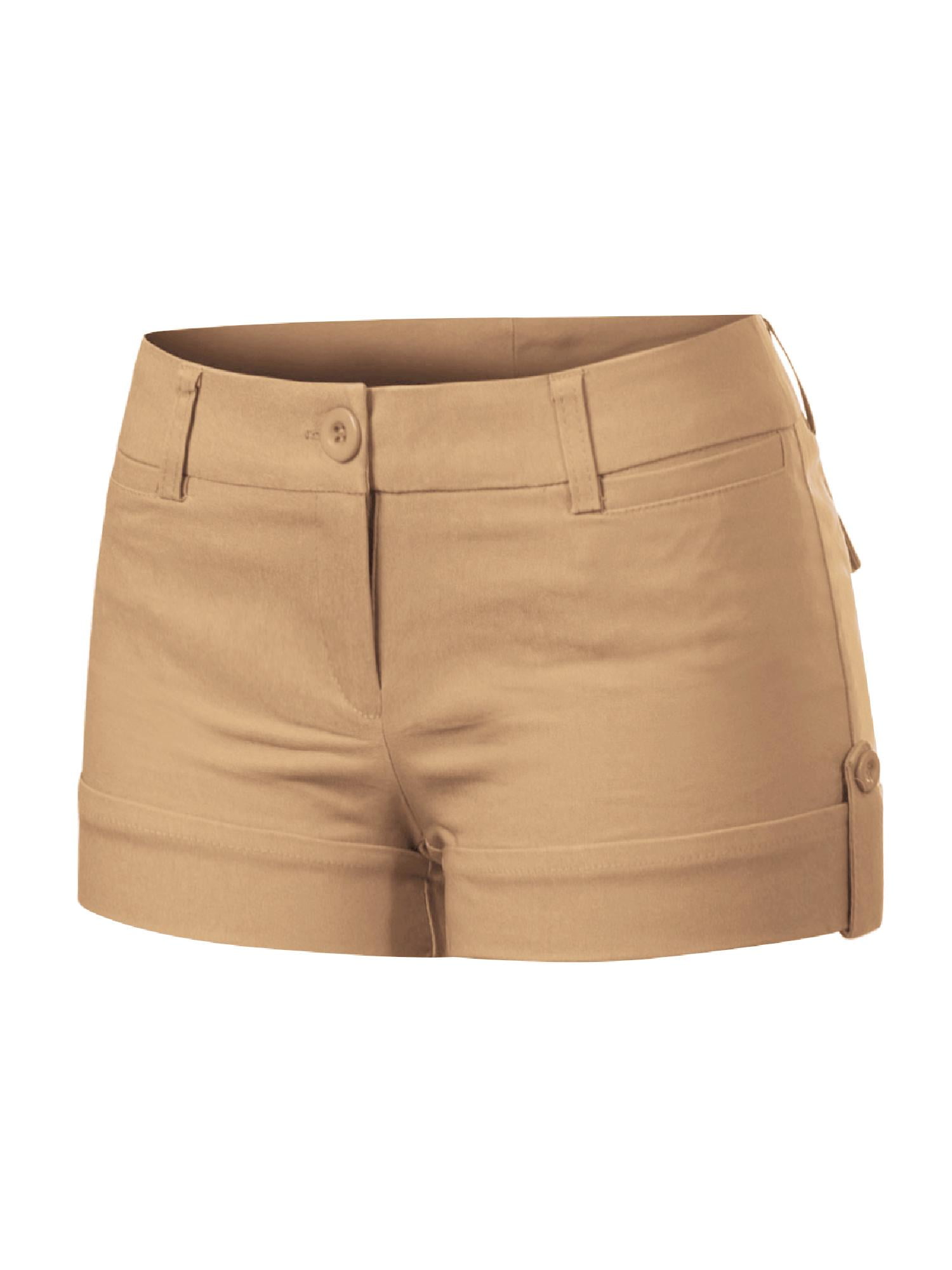 MixMatchy Women's Lightweight Body Enhancing Comfort Cuffed Shorts with ...