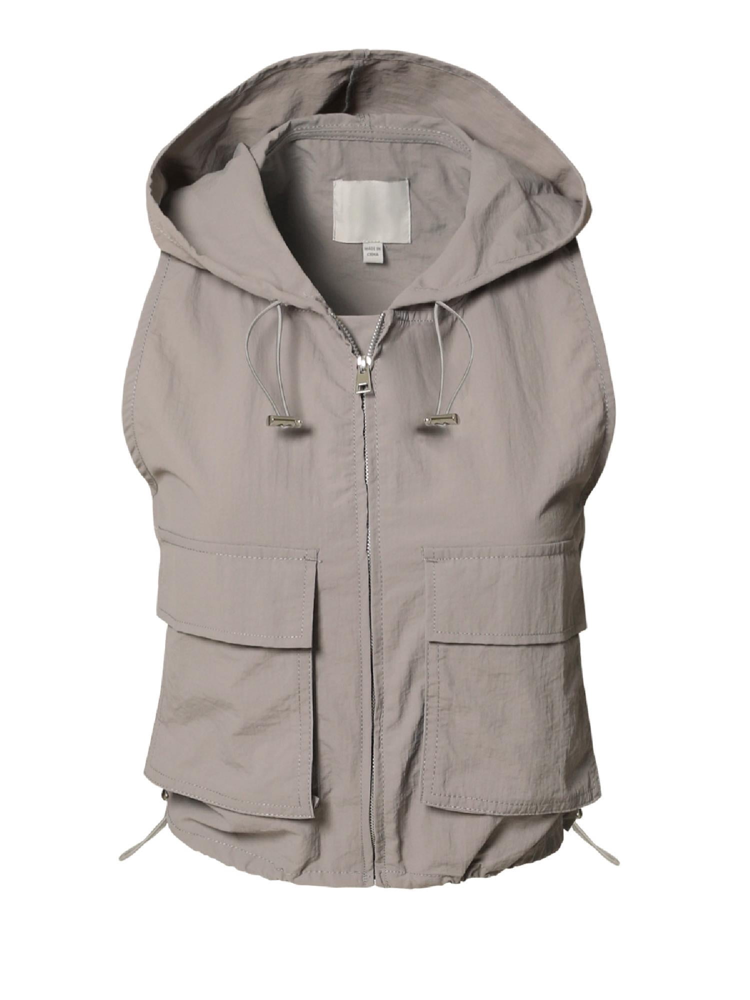 MixMatchy Women's Lightweight Zip Vest Jacket Outdoor Hooded ...
