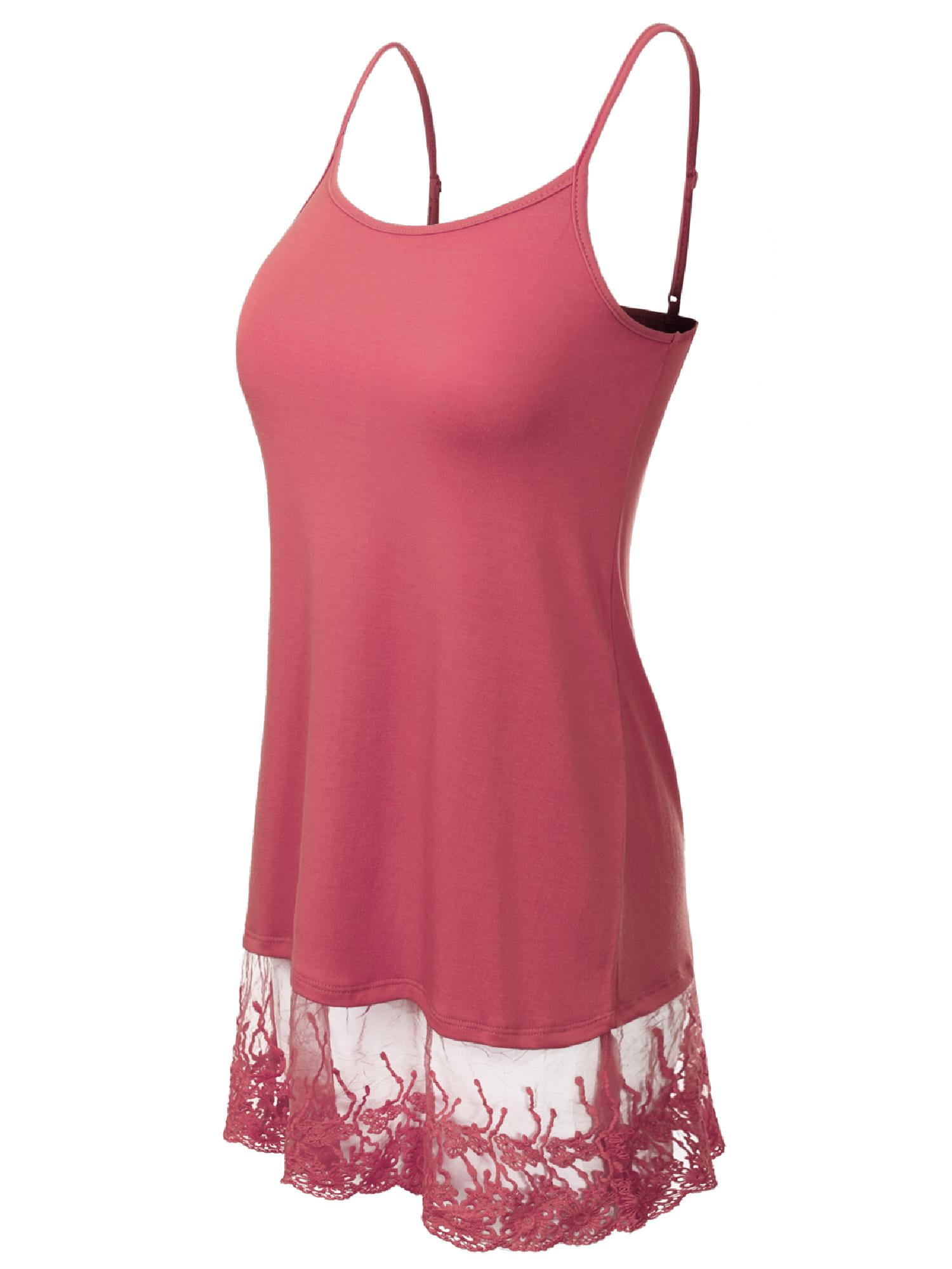 MixMatchy Women's Long Line Cami with Lace Extender Camisole Tank Top ...