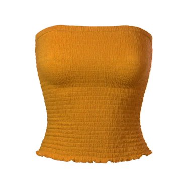 MixMatchy Women's Solid Smocked Tube Top - Walmart.com