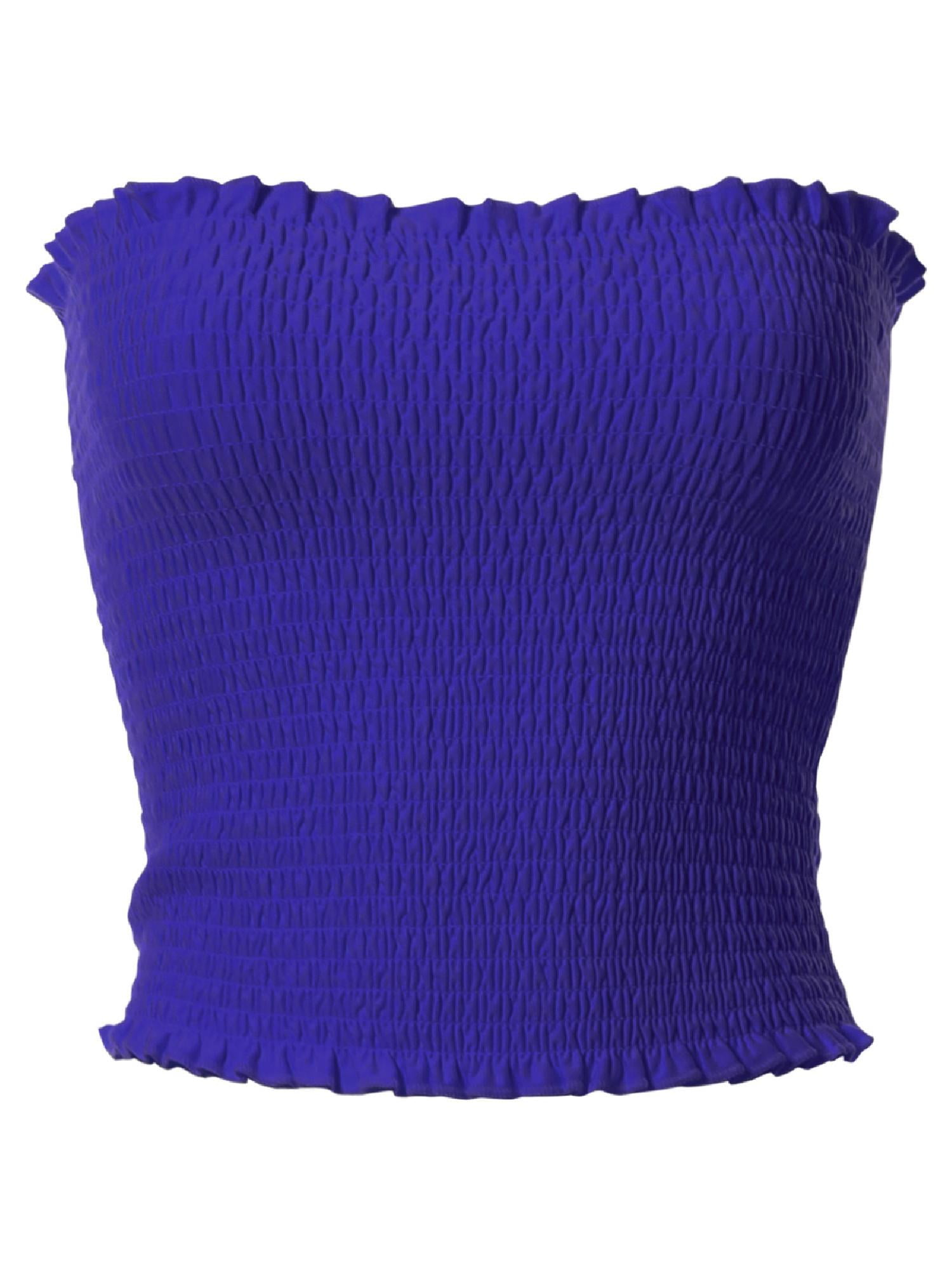 MixMatchy Women's Solid Smocked Tube Top - Walmart.com