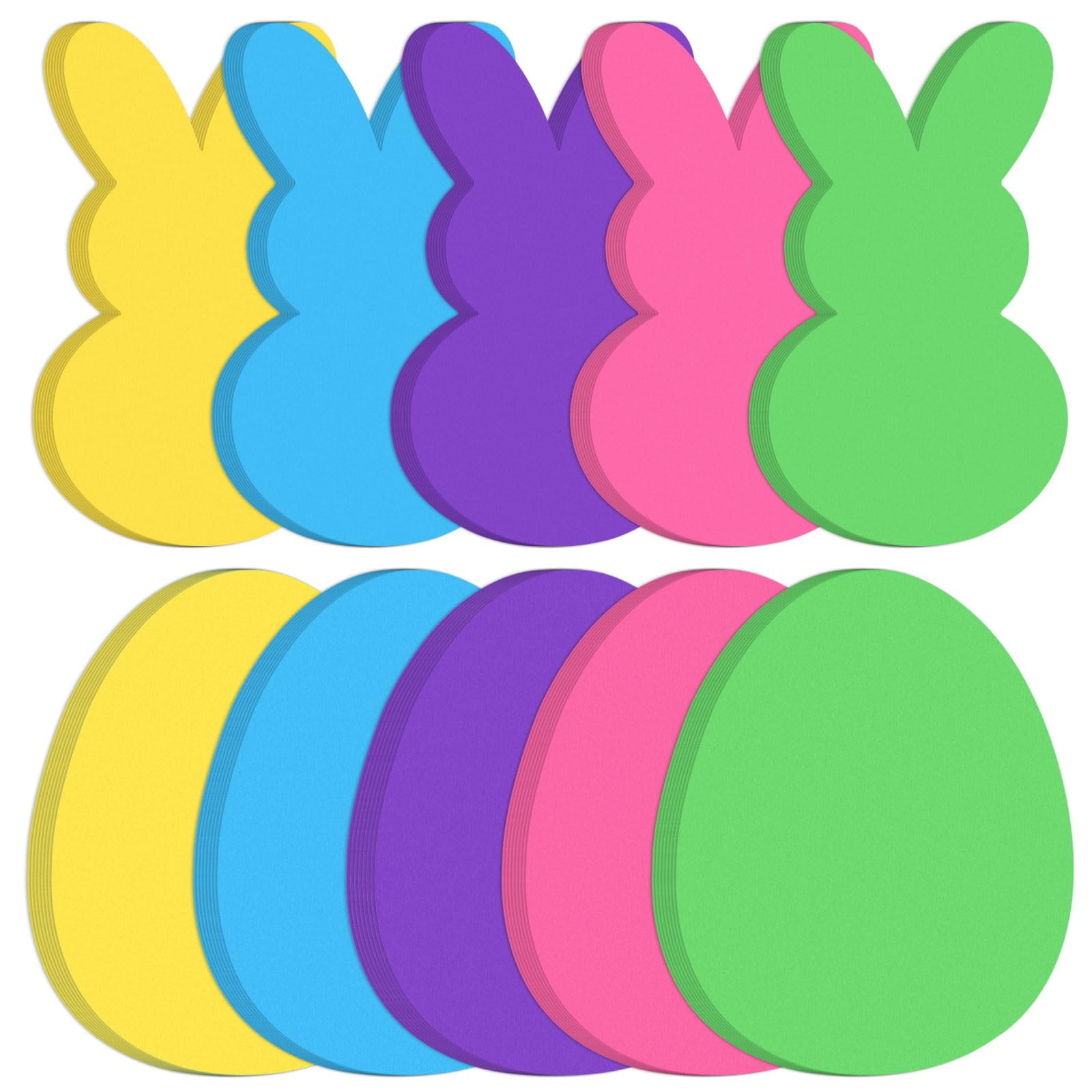 MixTeach 200 Pcs Easter Bunny Cutouts Paper Rabbit Shapes 4 Inch ...