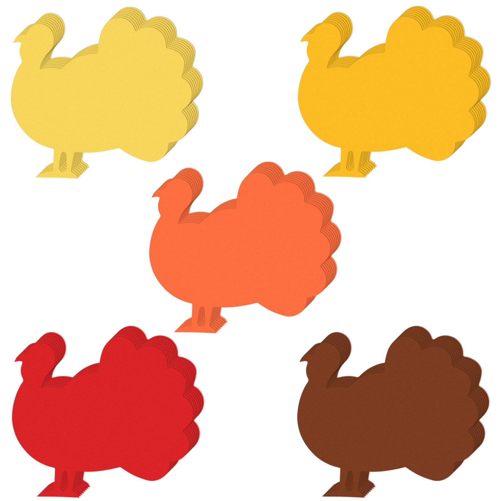 MixTeach 200 Pcs Turkey Cutouts Thanksgiving Turkey Paper Cut Outs ...