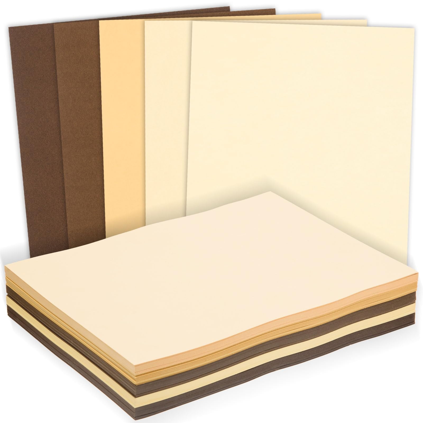 MixTeach 240 Sheets Assorted AIF9 Brown Cardstock Paper Medium Thick ...