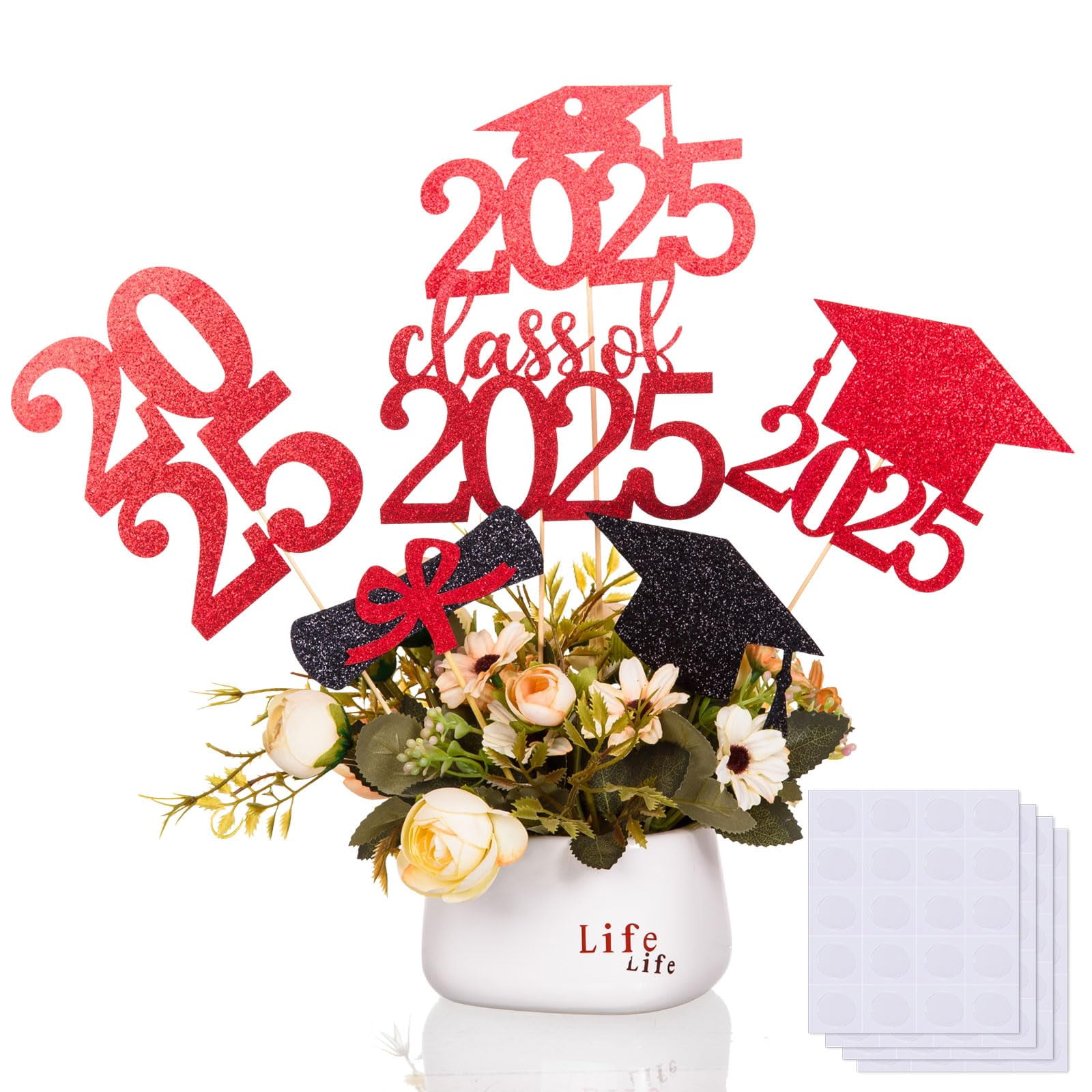 MixTeach 36 Pcs Glitter Graduation Centerpieces for Tables, Graduation ...
