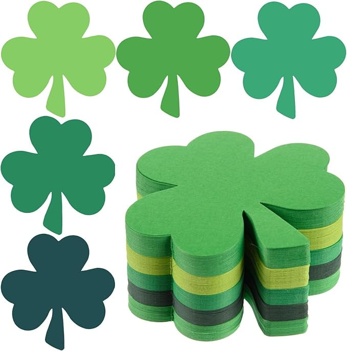 MixTeach 360 Pcs St. Patrick's Day Shamrocks Cutouts 4 Inch Paper ...