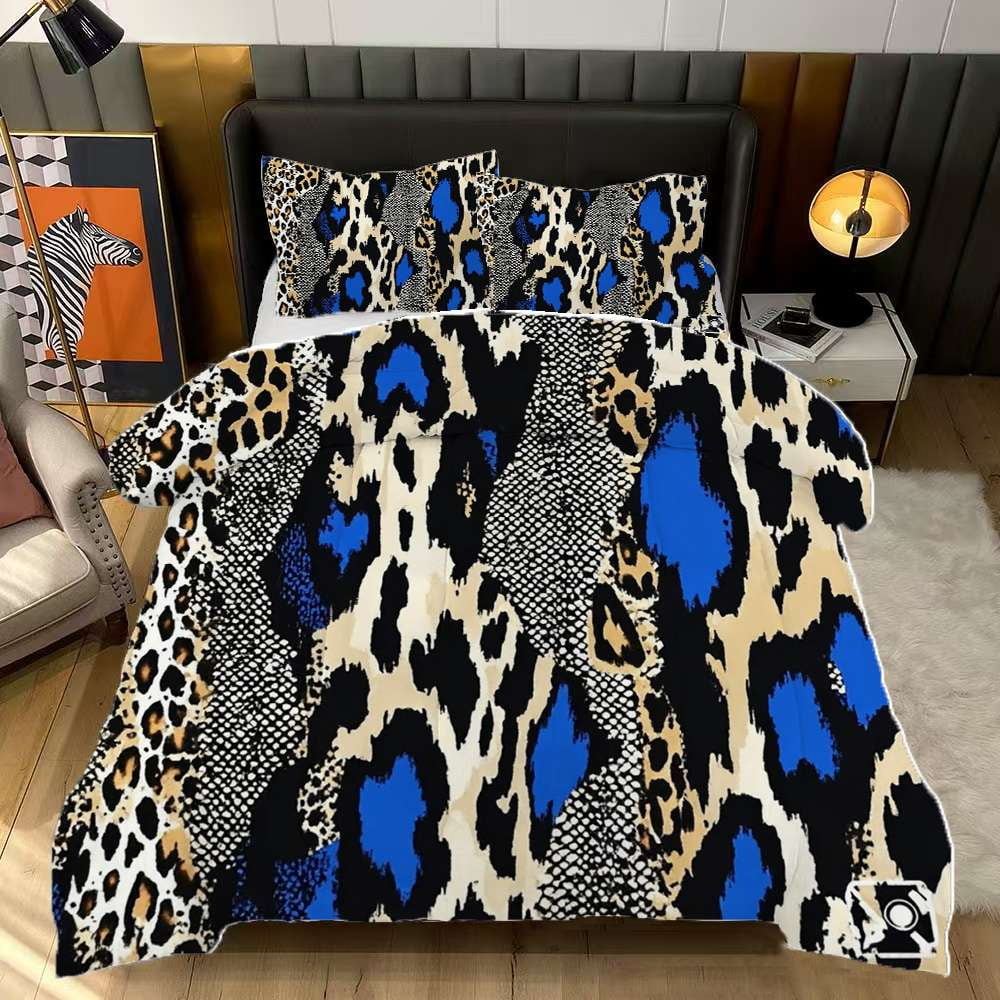 Mixed Animal Print Bold Comforter Set Queen Size Bedding Set For Travl ...