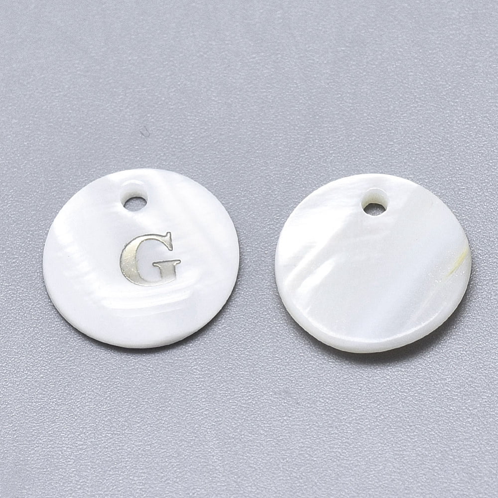 Mixed Color 5 pc Natural White Shell Mother of Pearl Shell Charms with ...