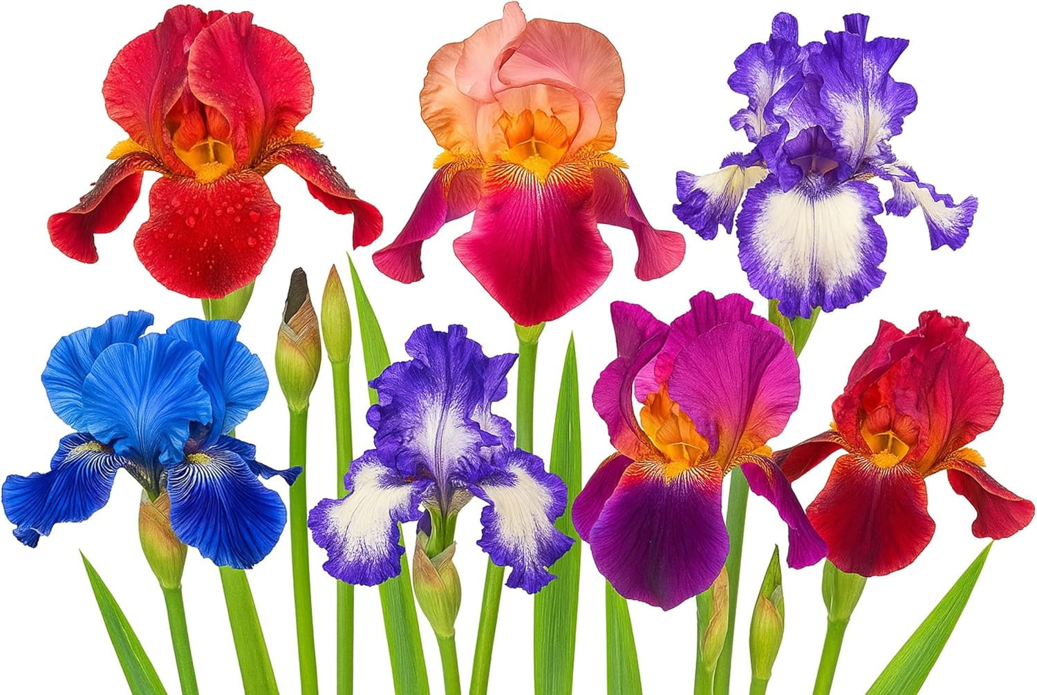Mixed Color Bearded Iris Bulbs for Planting - Easy to Grow (16 Bulbs ...