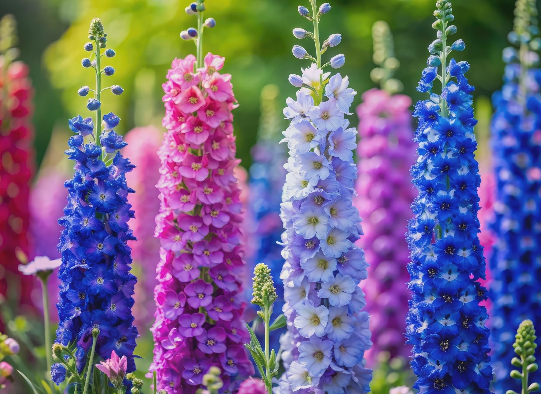 Mixed Color Delphinium Flower Seeds - 100+ Seeds - Grow Stately ...