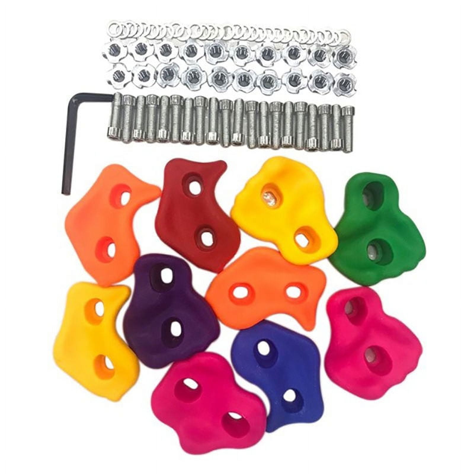 Mixed Color Plastic Children Kids Rock Climbing Wood Wall Stones ...